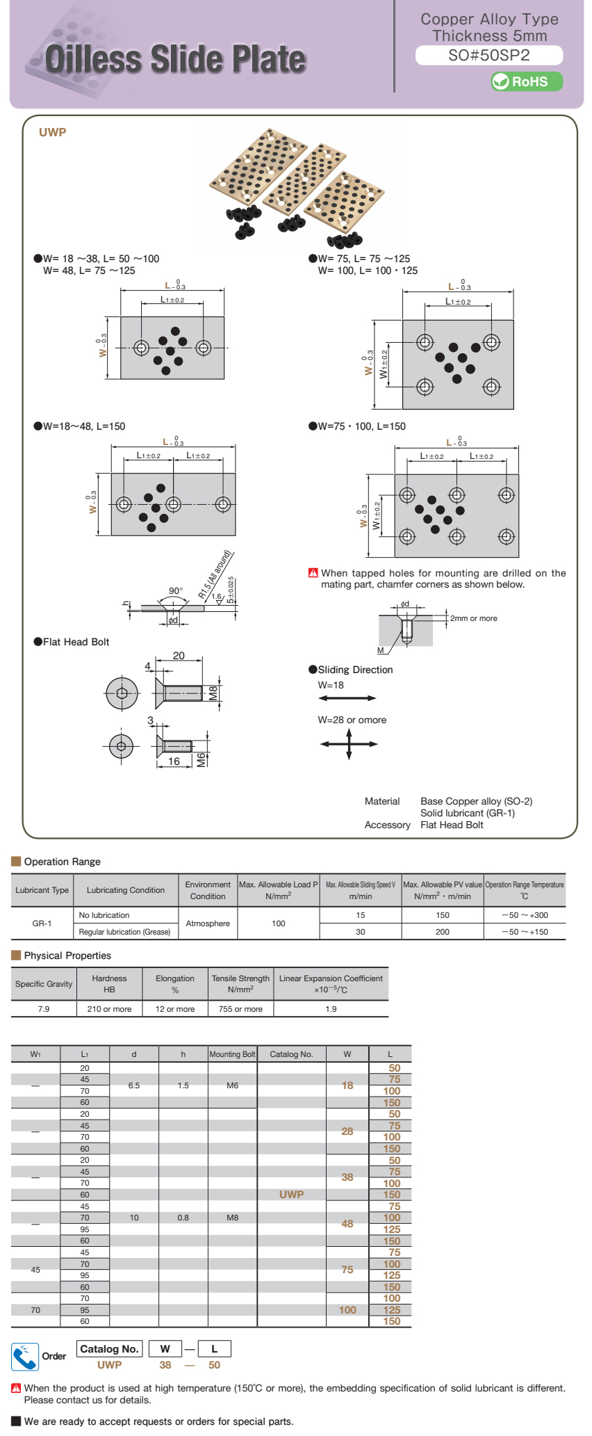 Slide Plate Bronze, Thickness 10mm · SOLP